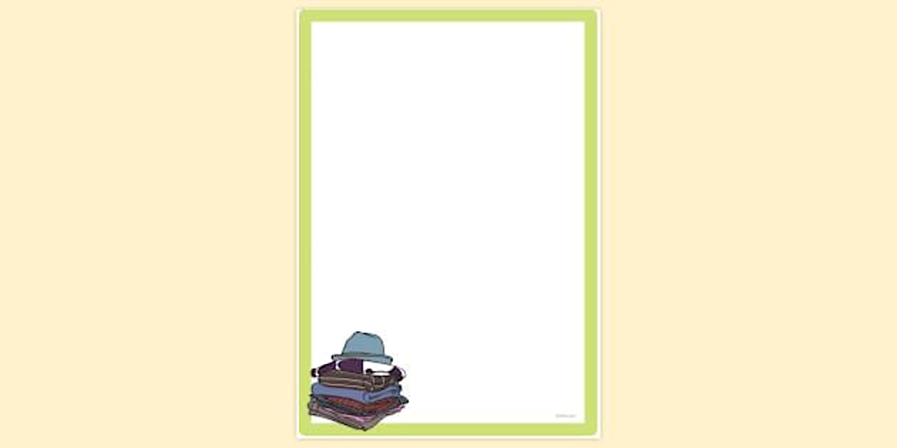 Simple Blank Bundle of Clothes Page Border | Twinkl