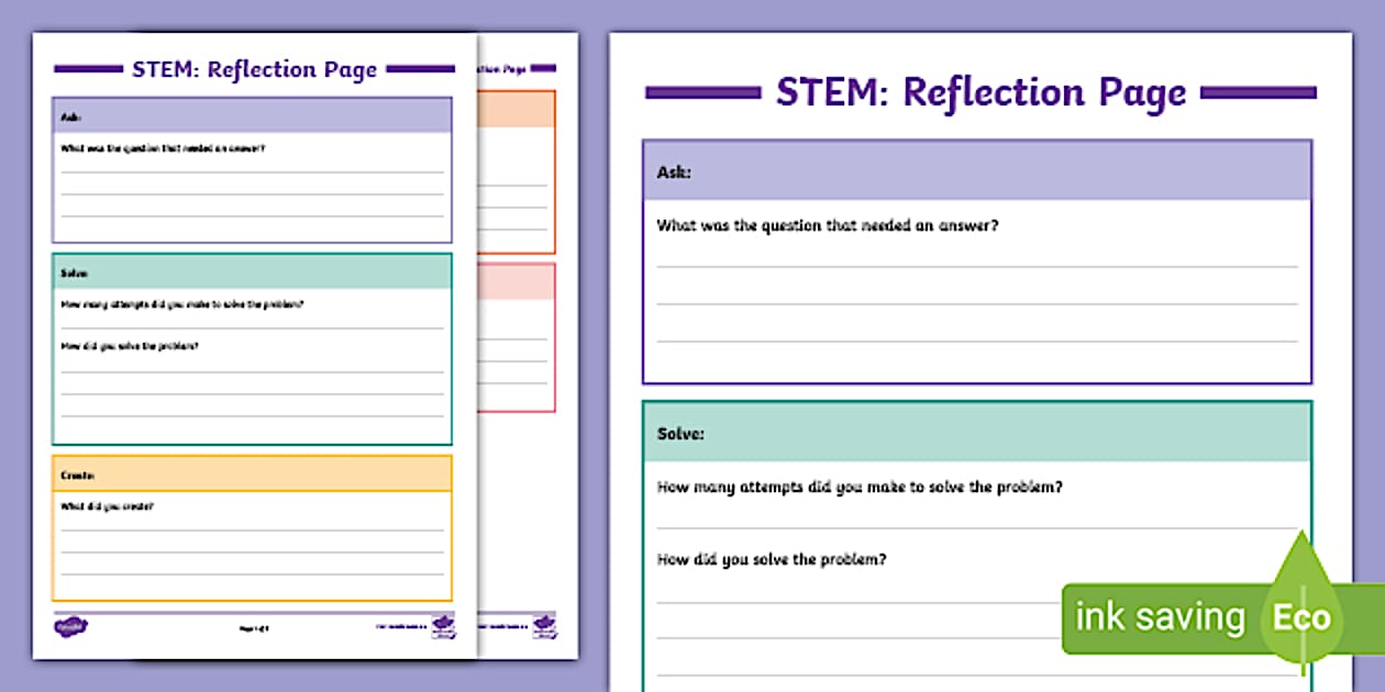 STEM: Reflection Page (teacher made) - Twinkl