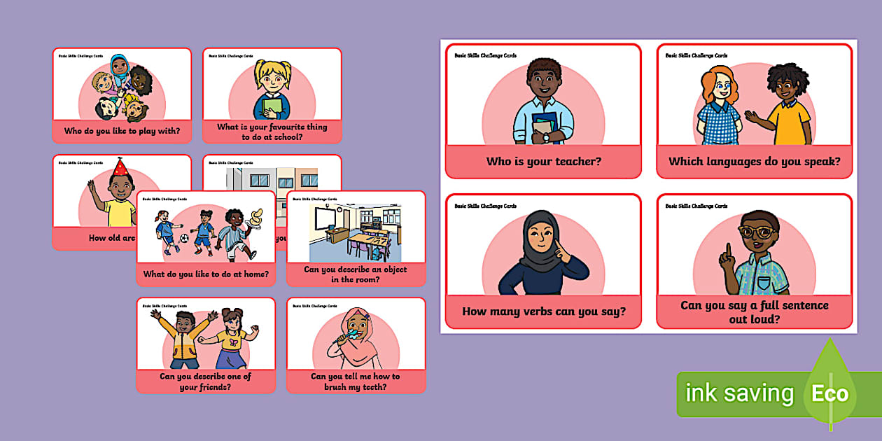 EAL Basic Skills Challenge Cards - Early Learners - Twinkl