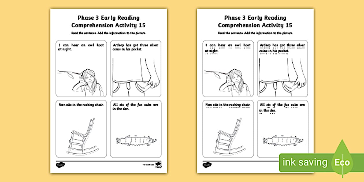 Phase 3 EYFS Reading Comprehension Activity 15 - Twinkl