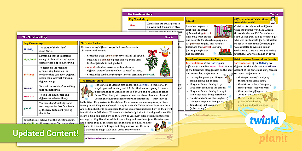 The Christmas Story Knowledge Organizer | Year 6 RE