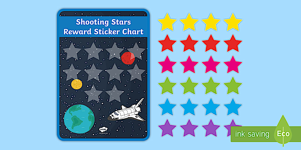 Editable Shooting Stars Sticker Reward Charts (teacher made)