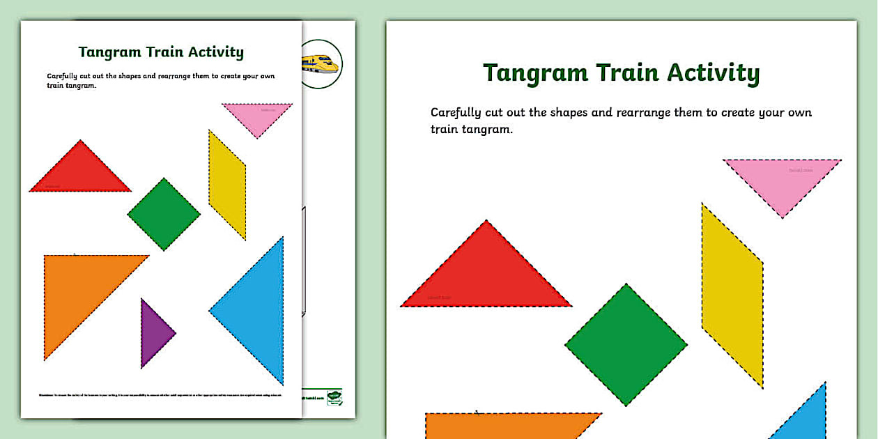 👉 Train Tangram Puzzle Activity (teacher made) - Twinkl