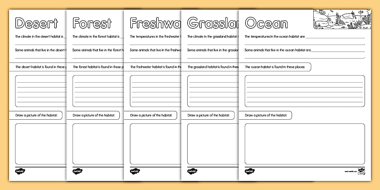 Habitat Research Pack for K-2nd Grade (teacher made)