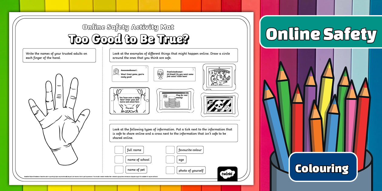 KS1 Safer Internet Online Safety Activity Mat | Twinkl