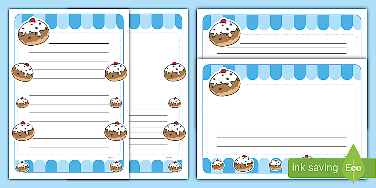 Editable 5 Currant Buns Page Borders (teacher made) - Twinkl