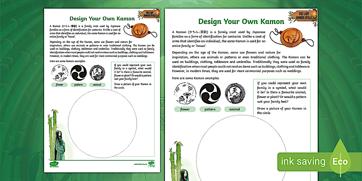 The Last Bamboo Stalk Design Your Own Kamon (teacher made)