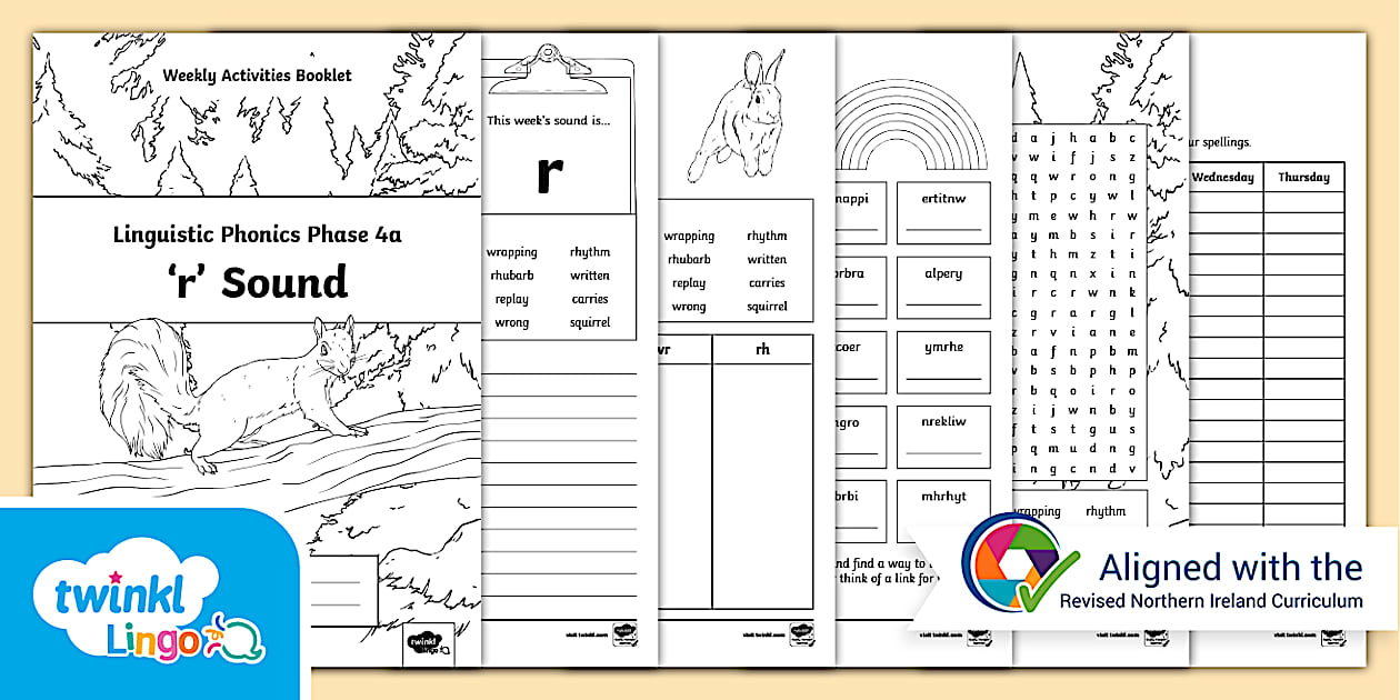 NI Linguistic Phonics Phase 4a 'r' Sound Weekly Activities Booklet