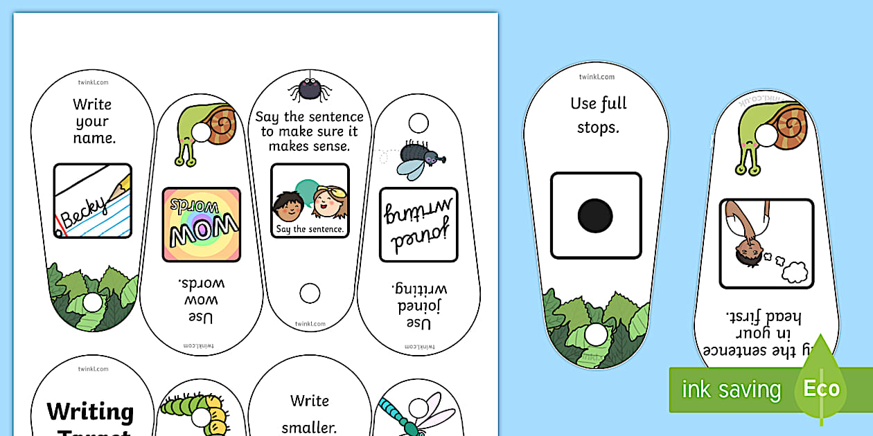 Minibeast Themed Writing Target Fans (teacher made) - Twinkl