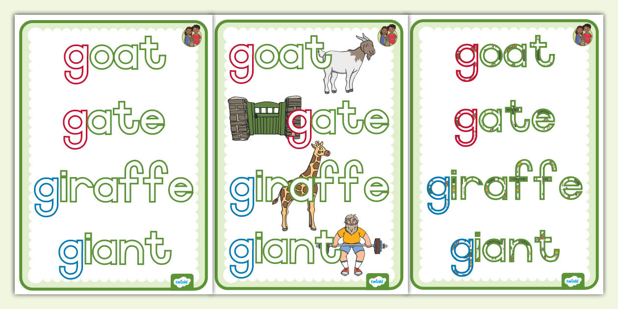 Grade 3 Phonics Hard and Soft g Posters