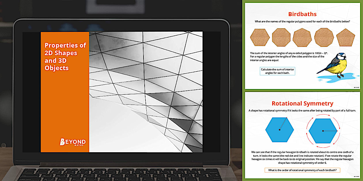 Properties of 2D Shapes and 3D Objects PowerPoint - Twinkl