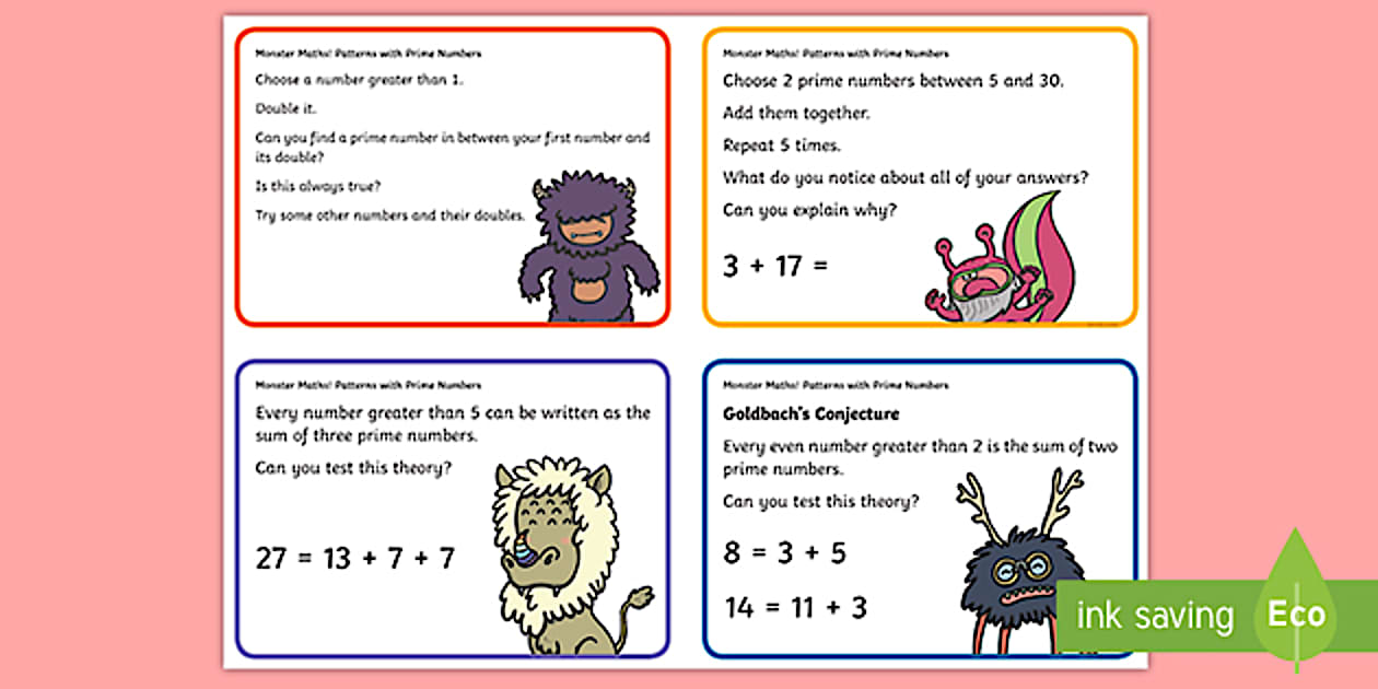 Patterns with Prime Numbers Maths Challenge Cards - Patterns With Prime