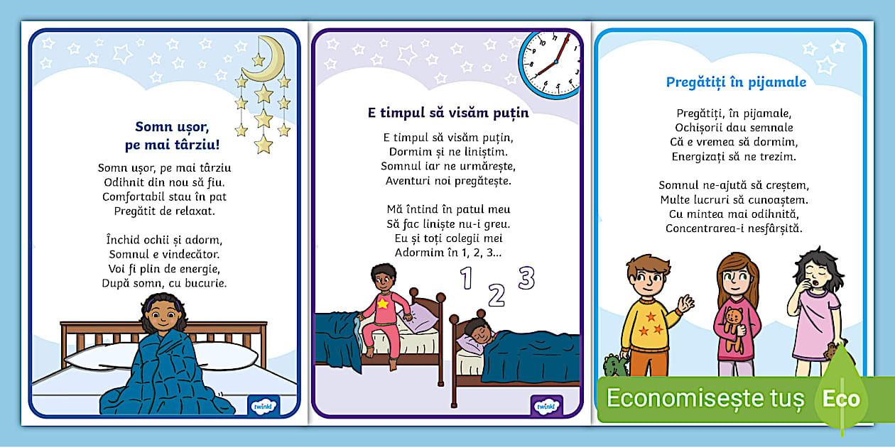 Poezii pentru tranziția spre somn – Planșe - Twinkl