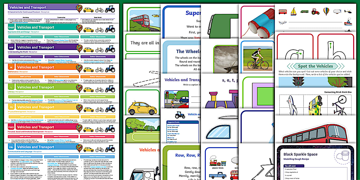 EYFS Transport Planning Continuous Provision Pack Reception