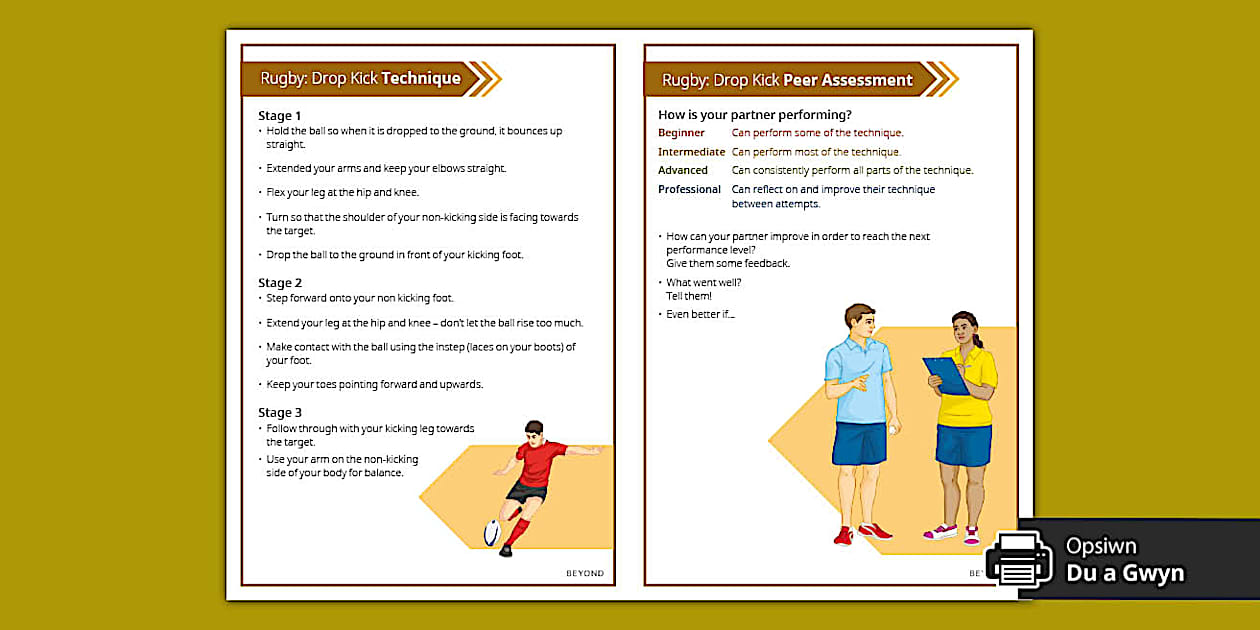 Rugby: Drop Kick Techniques Card