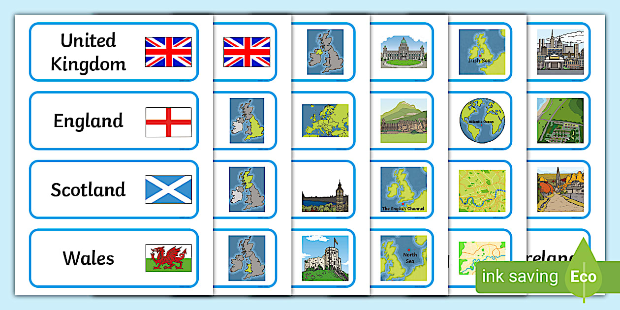 United Kingdom Word Cards (teacher made) - Twinkl