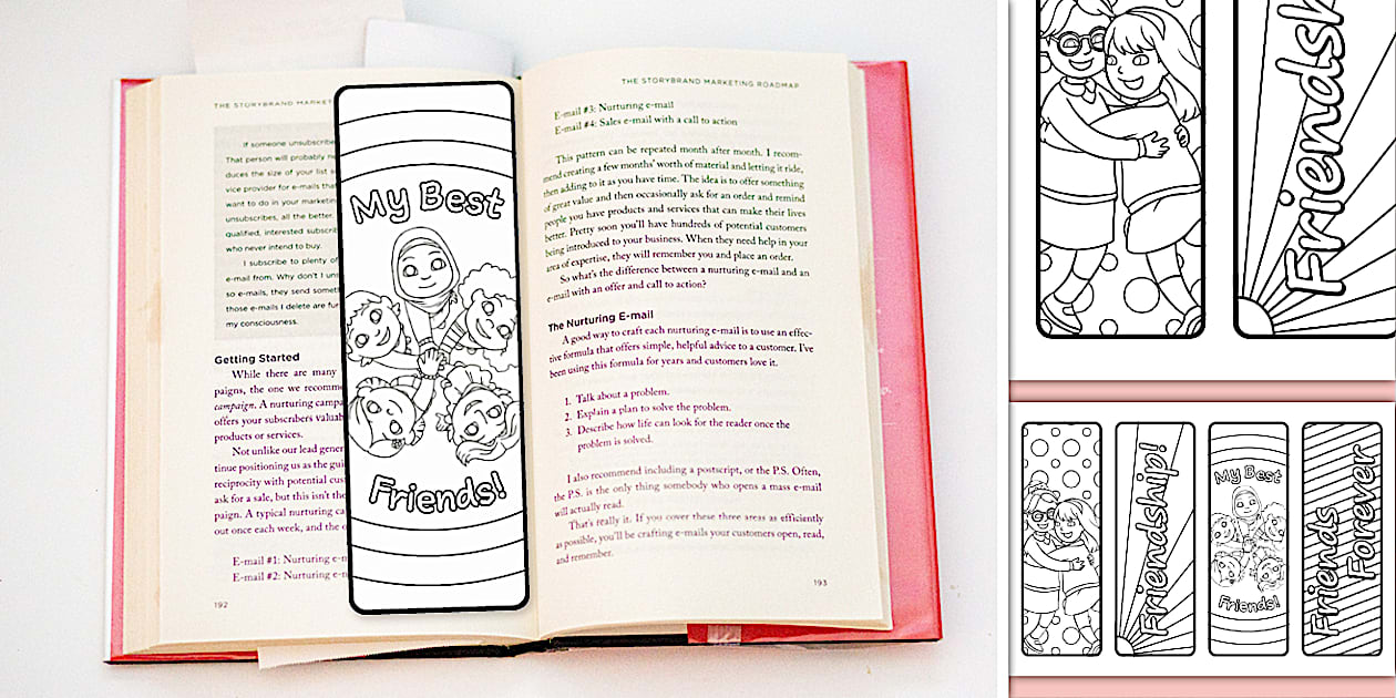 Friendship Colouring Bookmarks KS1 | Twinkl Party - Twinkl