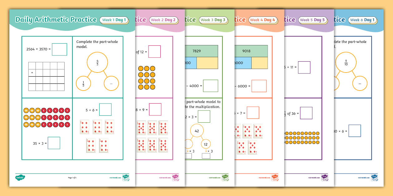 👉 Year 4 Autumn 2 Daily Arithmetic Practice Pack - Twinkl