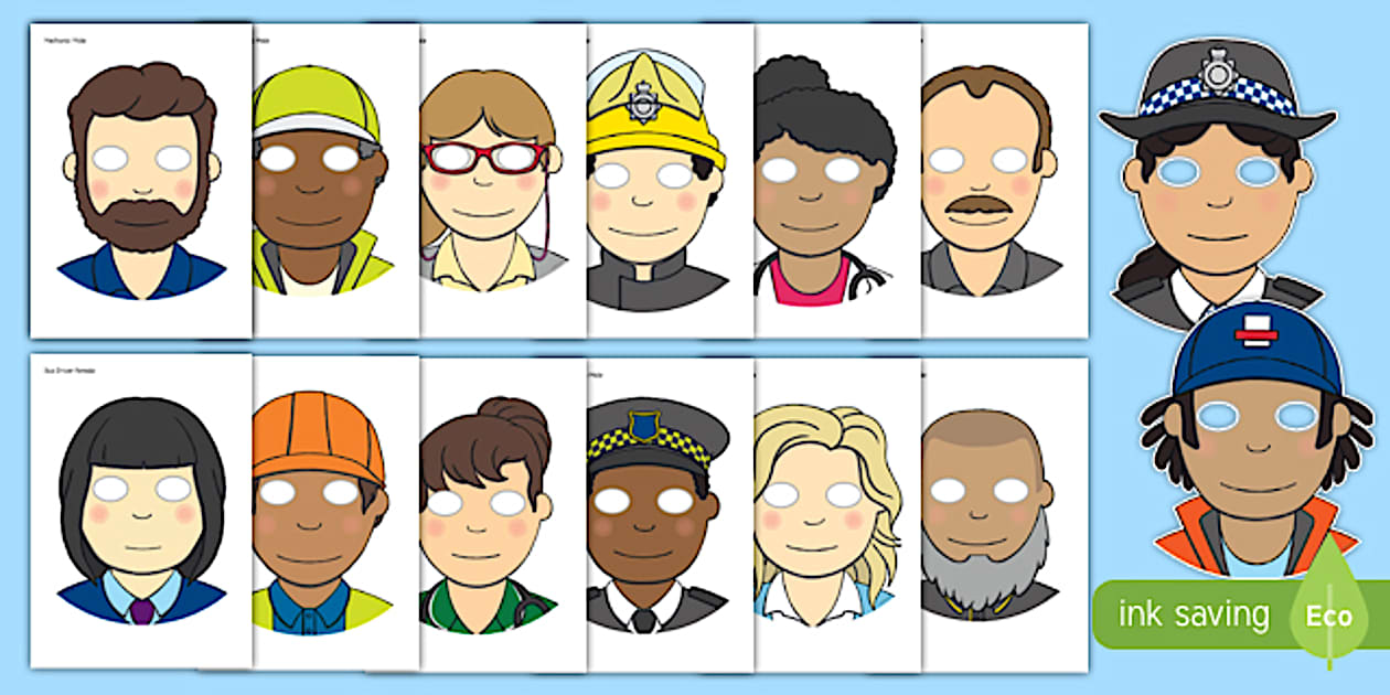 People Who Help Us Role-Play Masks (teacher made) - Twinkl
