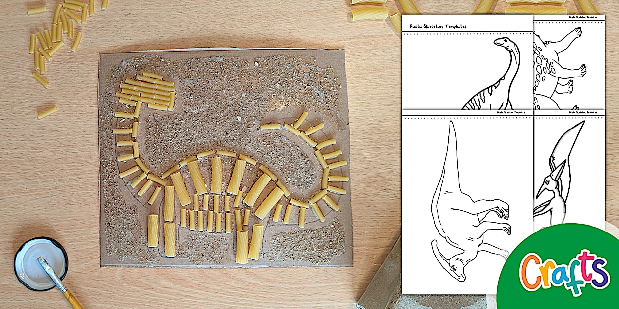 Pasta Skeleton | Dinosaur Crafts - Twinkl