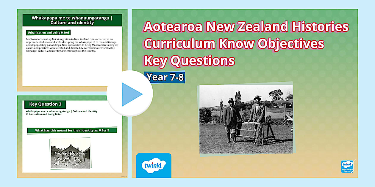 Aotearoa New Zealand Histories Year 7-8 Key Questions PowerPoint