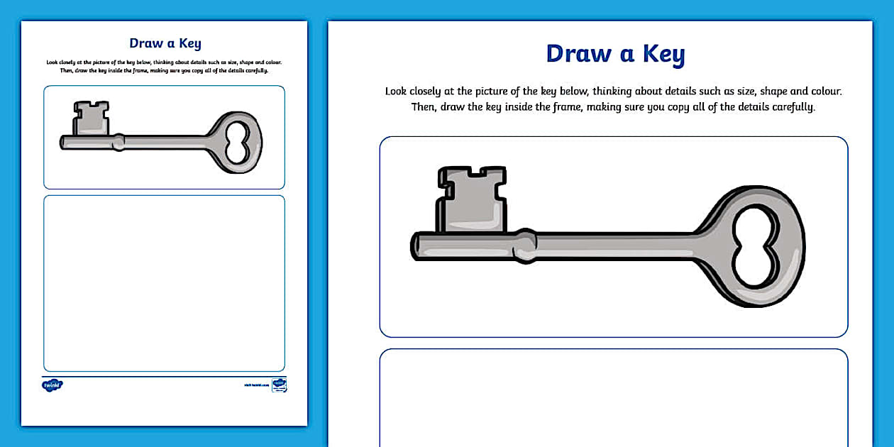 Key Drawing Activity Worksheet (teacher made) - Twinkl