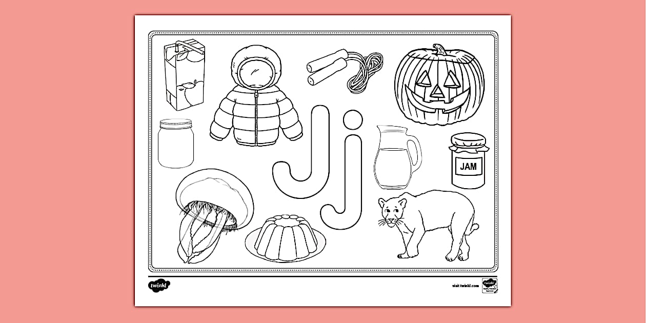 Letter J Coloring Page (teacher made) - Twinkl