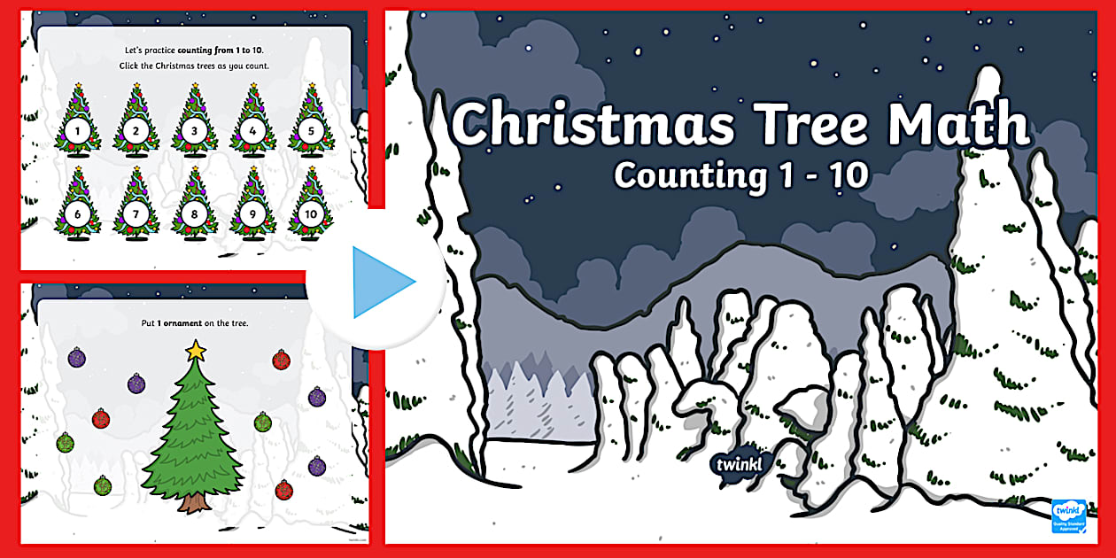 Math: Christmas Tree Counting Interactive PowerPoint
