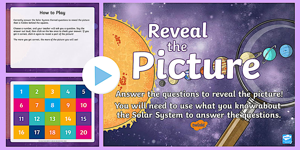 Solar System Reveal the Picture Activity (teacher made)
