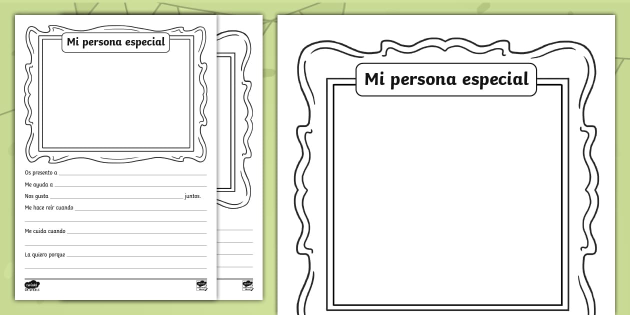 Ficha de actividad: Mi persona especial - Día de la Madre