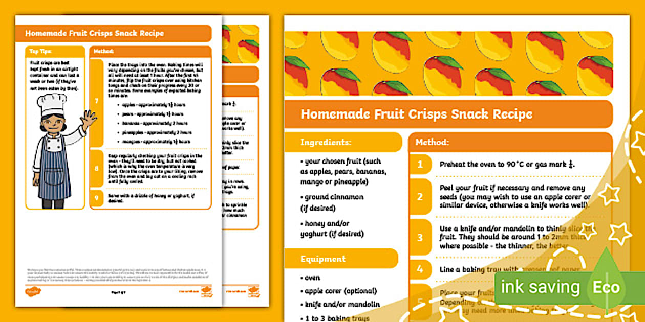 Homemade Fruit Crisps Snack Recipe