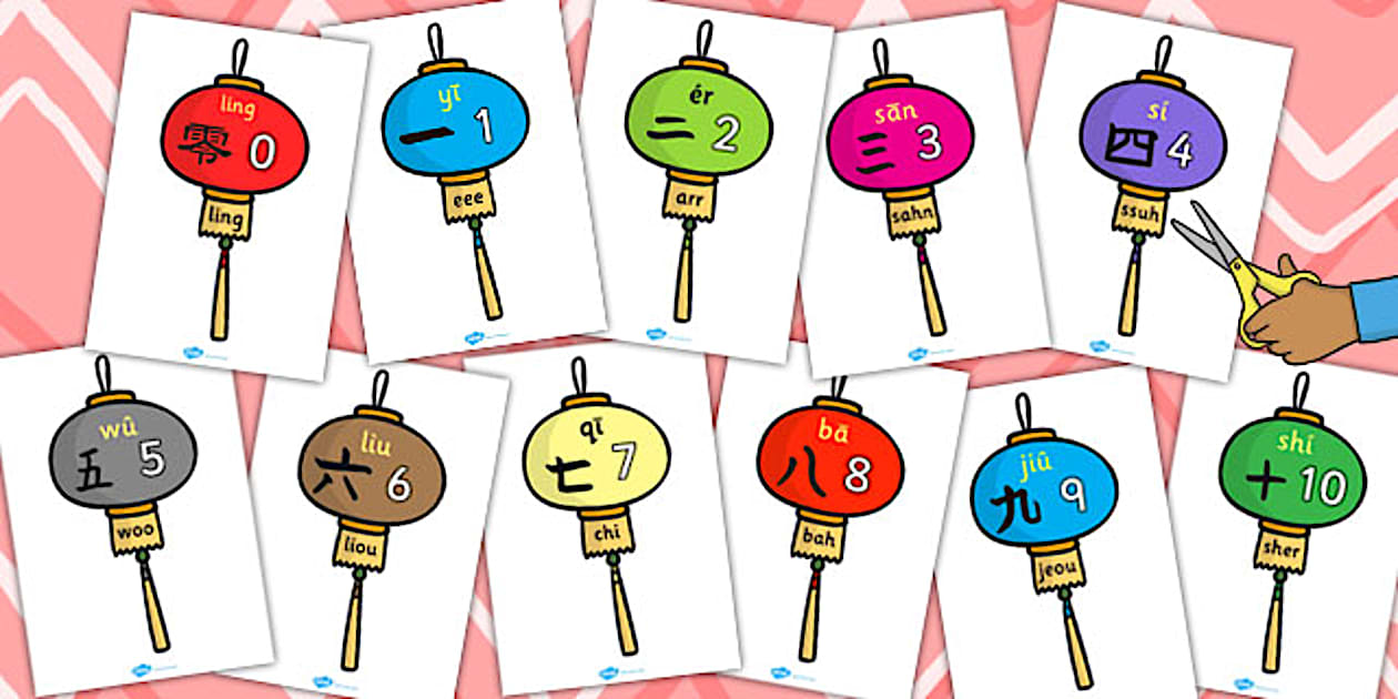 Mandarin Chinese Numbers on Lanterns - Twinkl