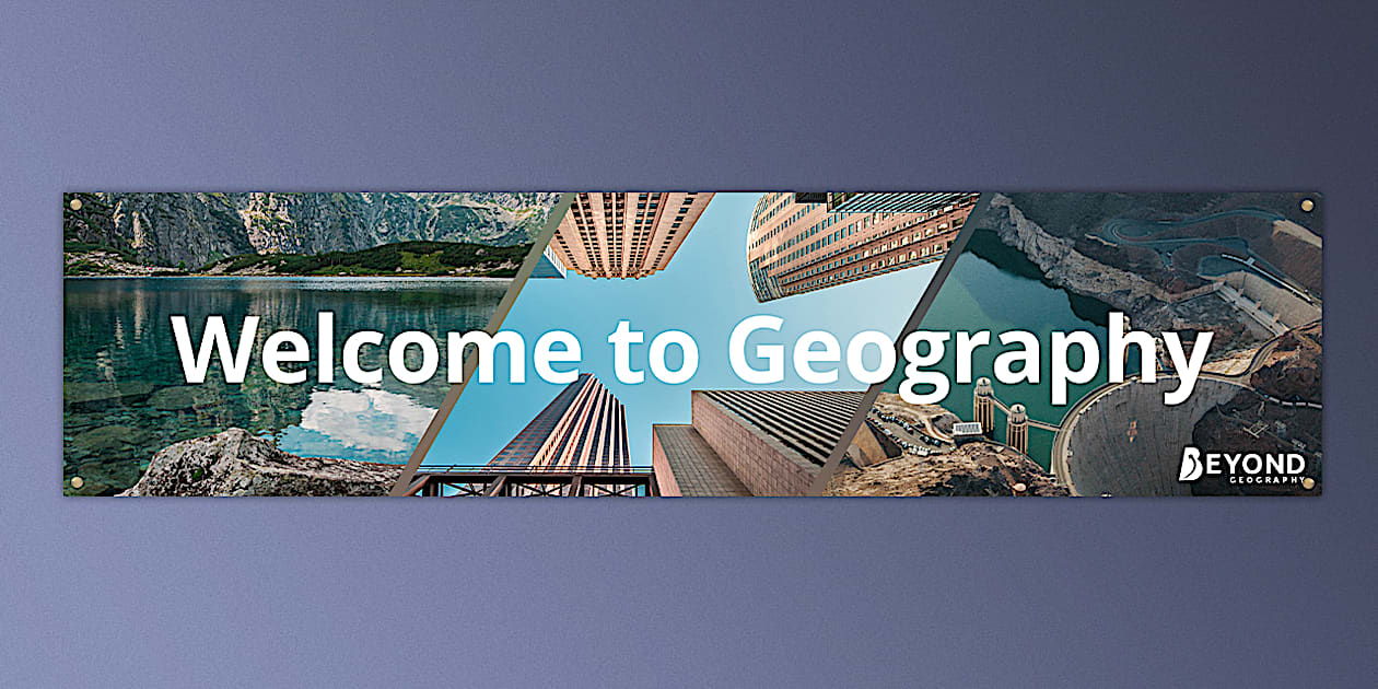 Welcome to Geography Display Banner (teacher made) - Twinkl