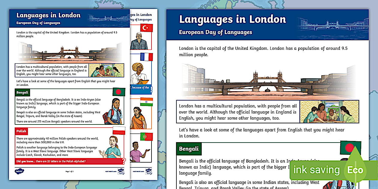 Languages in London Fact File - European Day of Languages