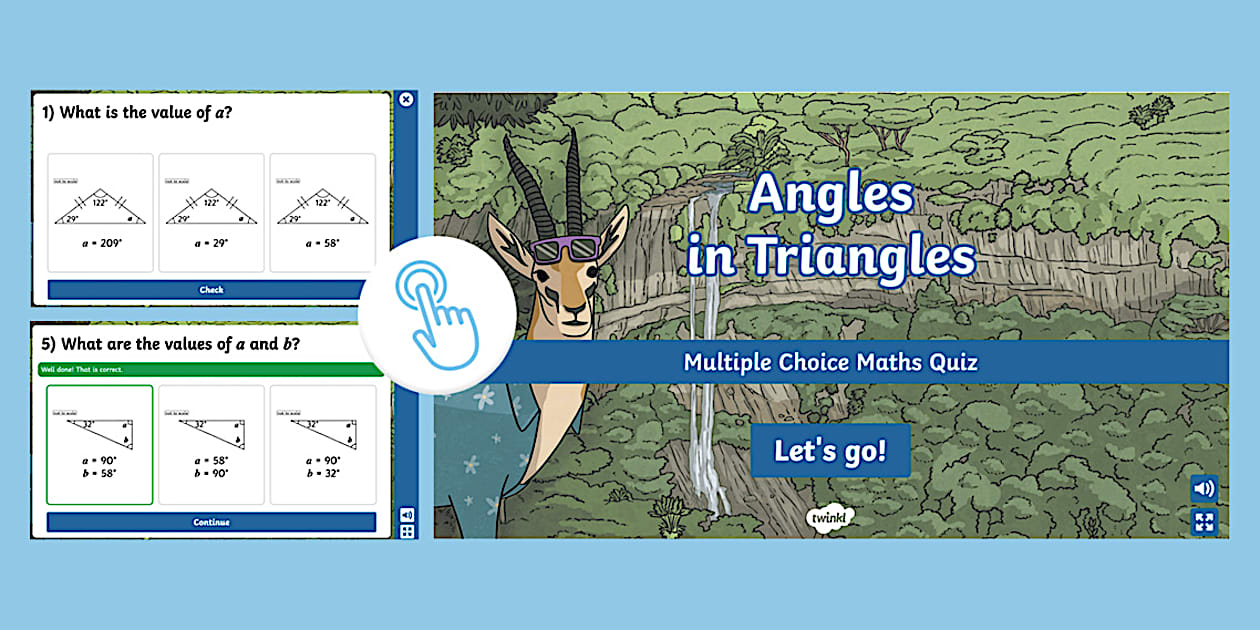 👉 Angles in Triangles Multiple Choice KS2 Maths Quiz