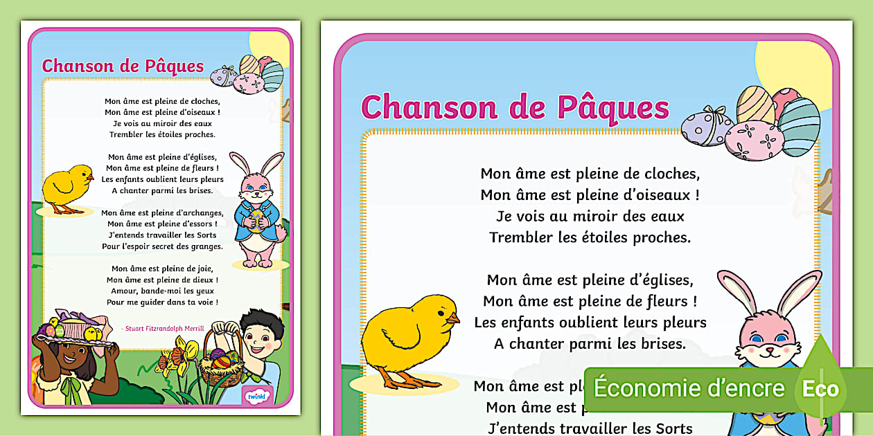 Poème de Pâques - Chanson de Pâques - Cycle 2 - Cycle 3