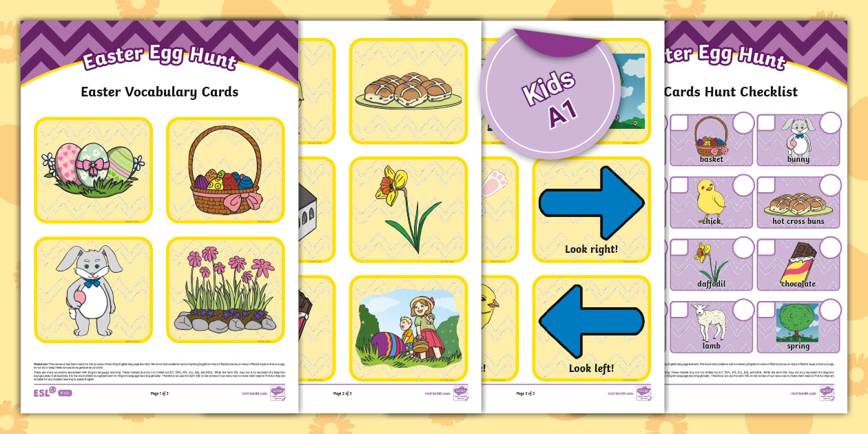 Easter Egg Hunt ESL Warm-up for Kids (teacher made) - Twinkl