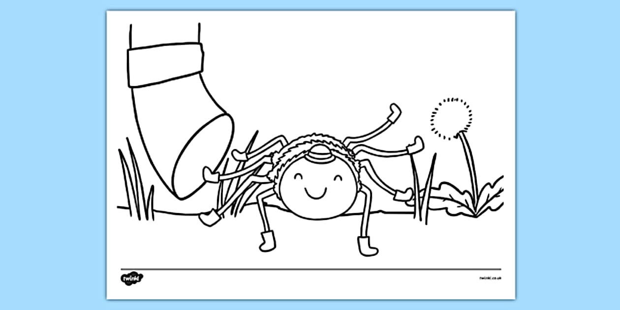 Incy Wincy Spider Colouring Page | Nursery Rhymes | EYFS