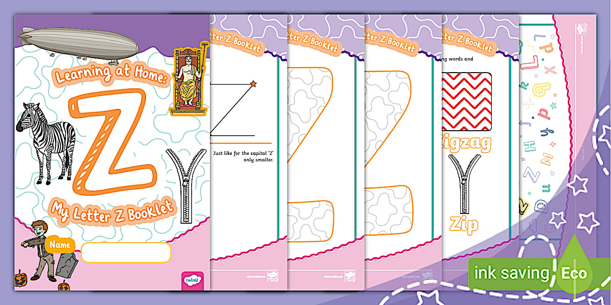 Learning Letters at Home: My Letter Z Activity Booklet