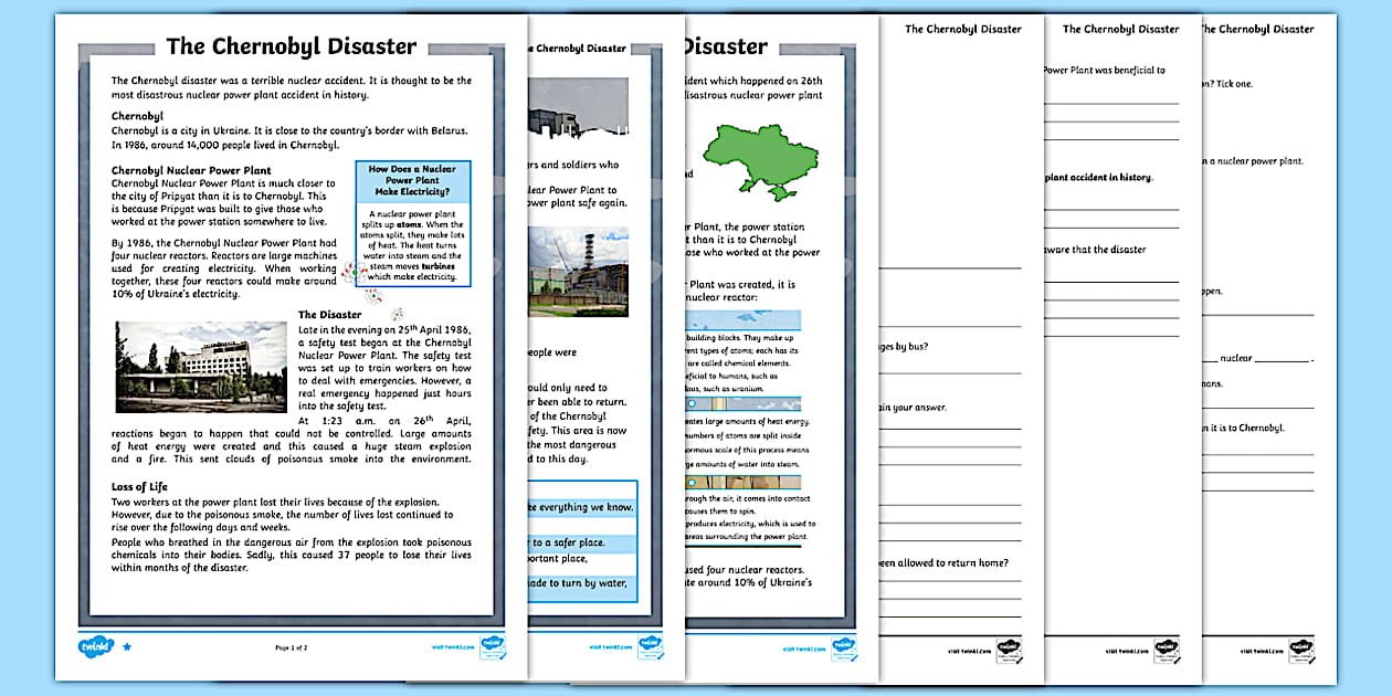 Chernobyl Disaster Differentiated Reading Comprehension Activity
