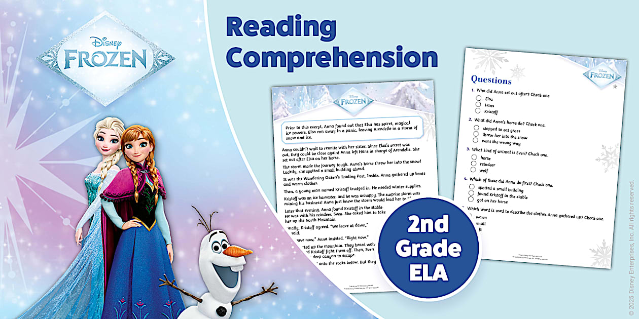 Frozen: Second Grade Reading Comprehension Worksheet