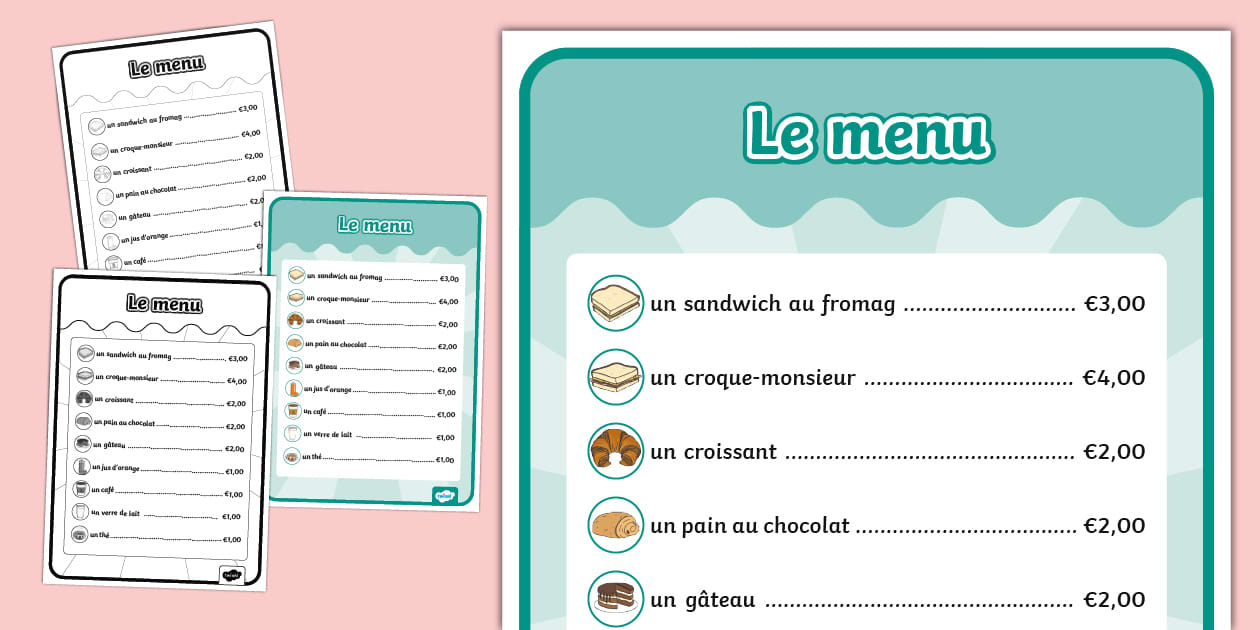 👉 Role Play French Food Menu (teacher made) - Twinkl
