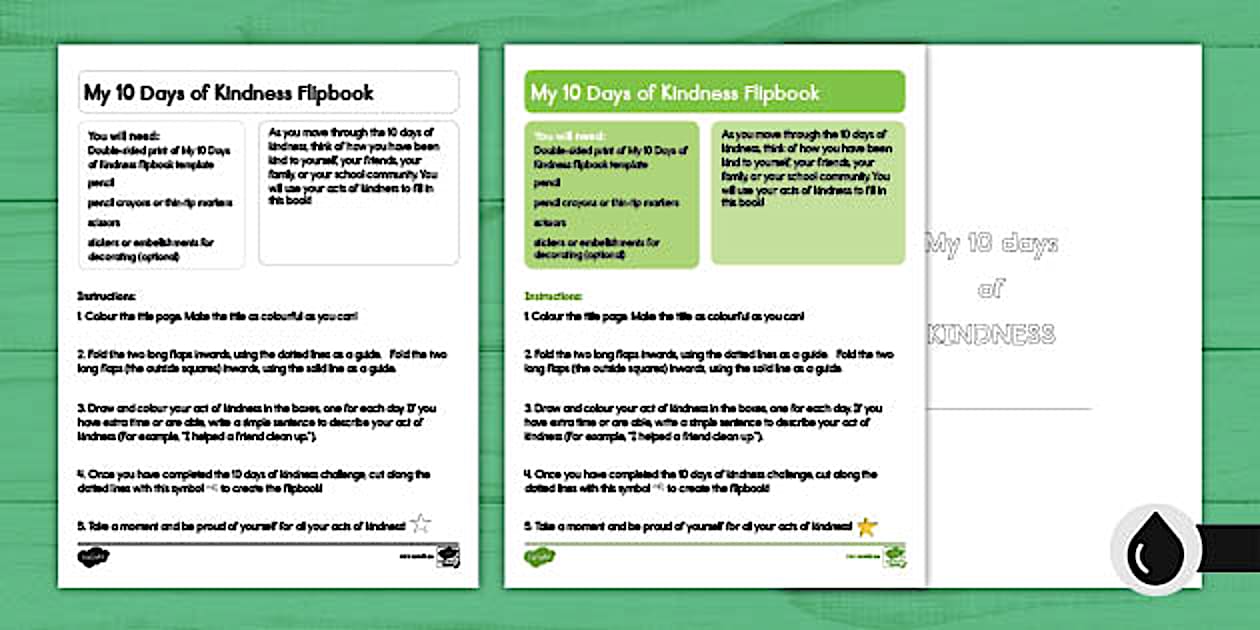 My 10 Days of Kindness Flipbook Activity | Twinkl - Twinkl