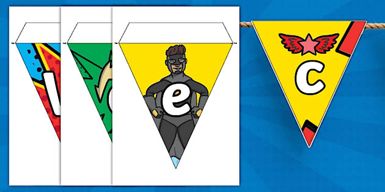 👉 Welcome to Year Two Bunting Superhero Themed - Twinkl