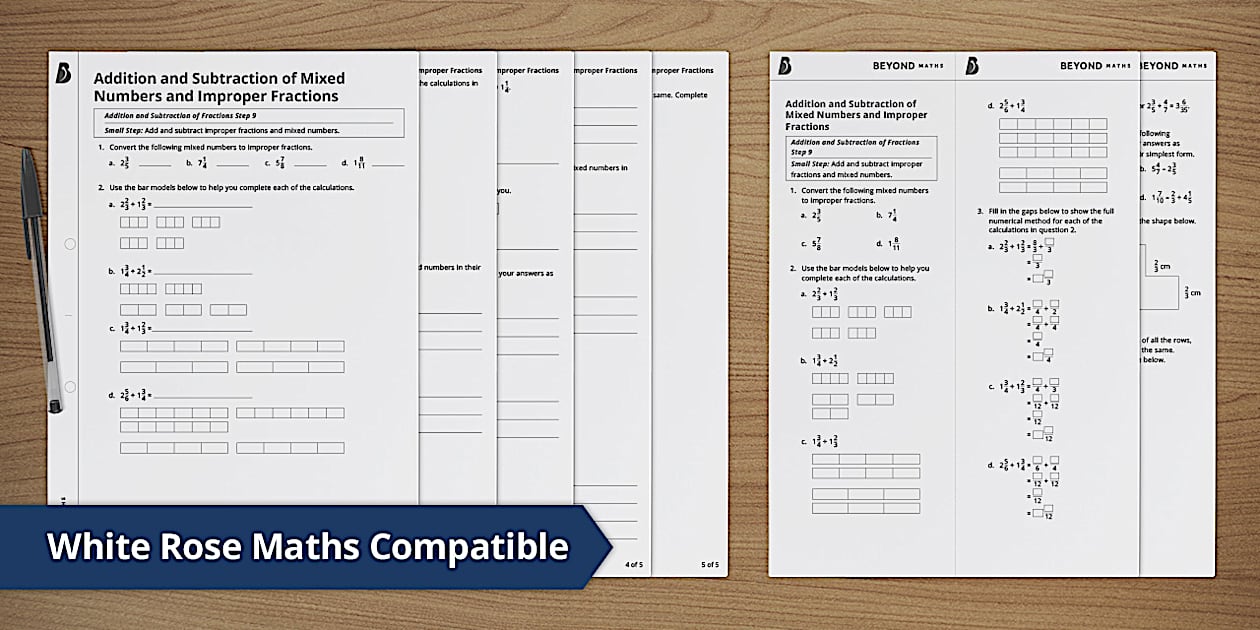 👉 Addition and Subtraction of Mixed Number and Improper Fractions