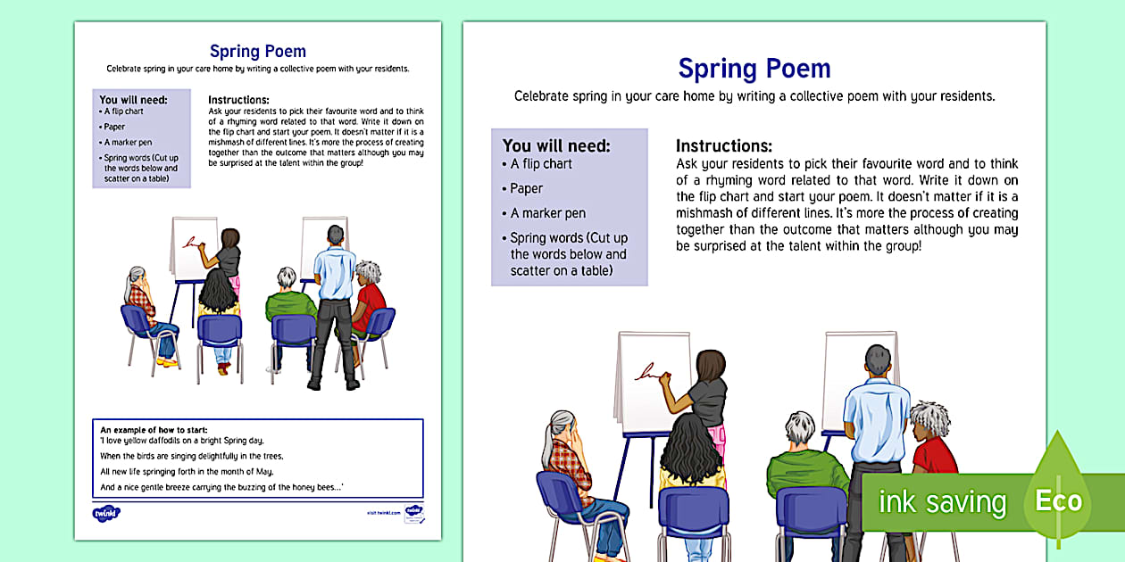 Spring Collective Poem Adult Guidance (Hecho por educadores)