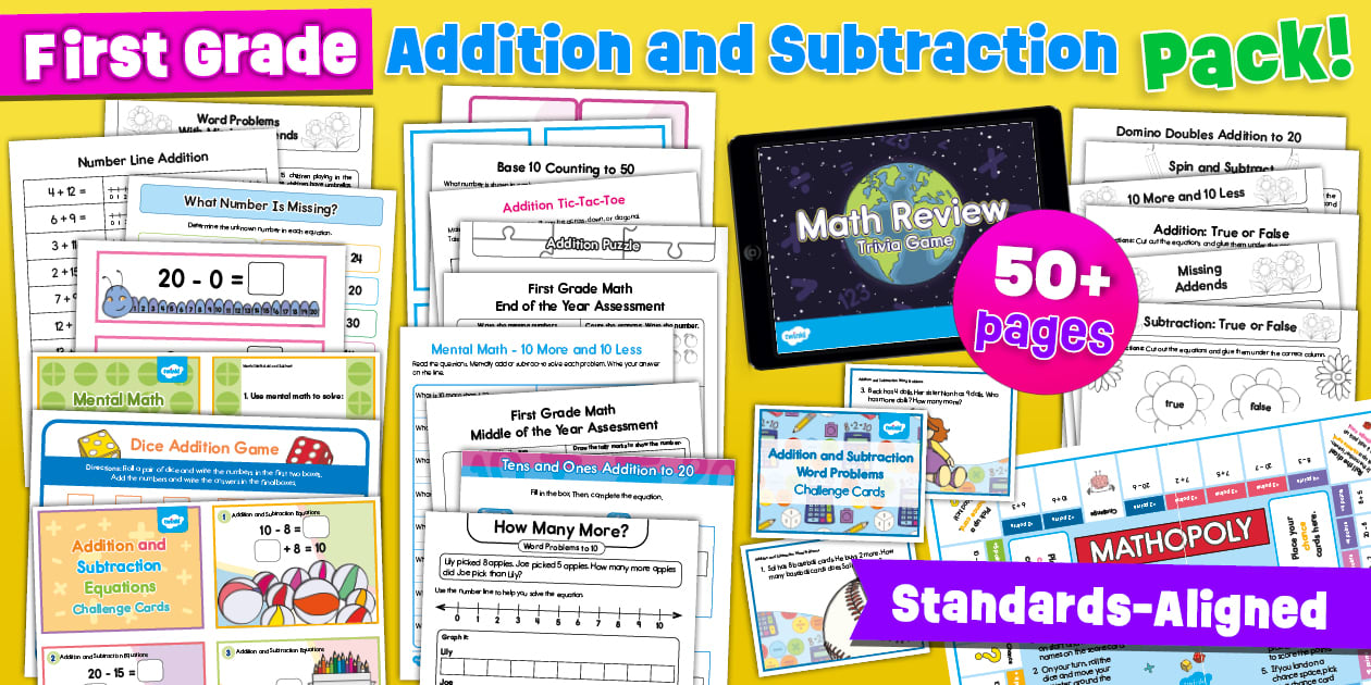 First Grade Addition and Subtraction Math Strategies Pack