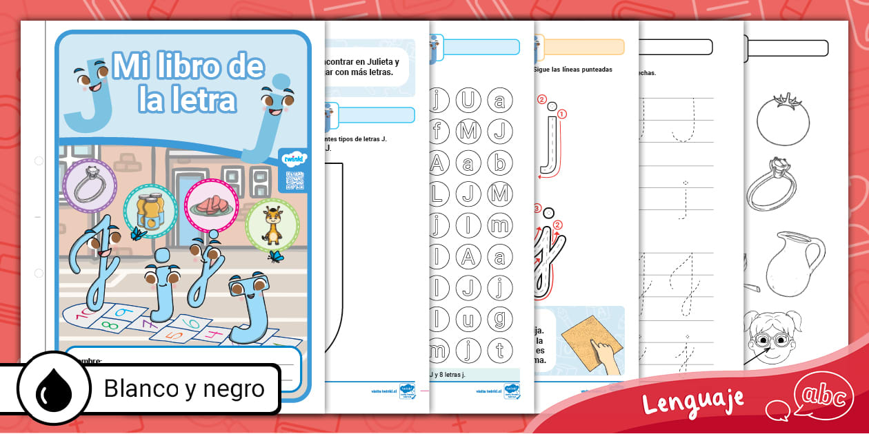 Cuadernillo | letra J | Educación básica | Chile - Twinkl
