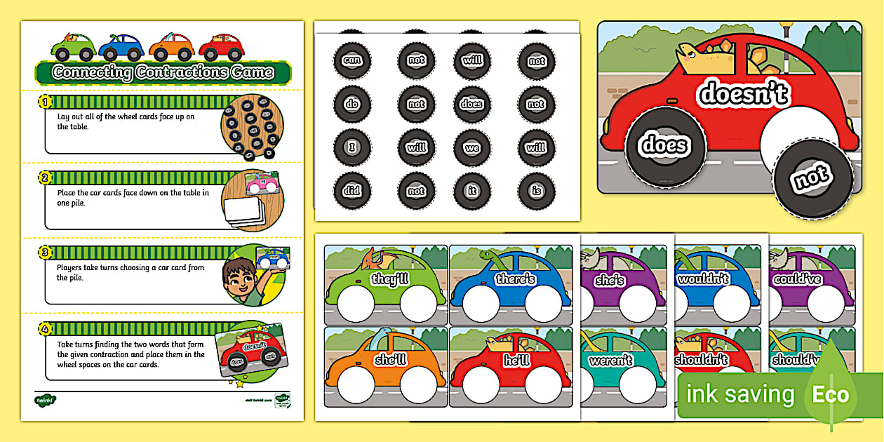 KS1 Connecting Contractions Game (teacher made) - Twinkl