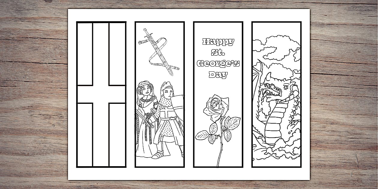 St. George's Day Colouring Bookmarks | Twinkl Party - Twinkl